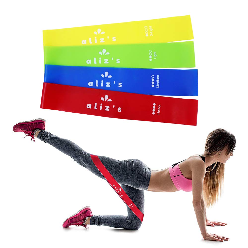 Aliz's Core sliders - Strength slides - Gliding discs - Ab gliders (pack of 2) and Resistance Bands (pack of 4)-UPGRADED - User Guide and Carry Bag Included