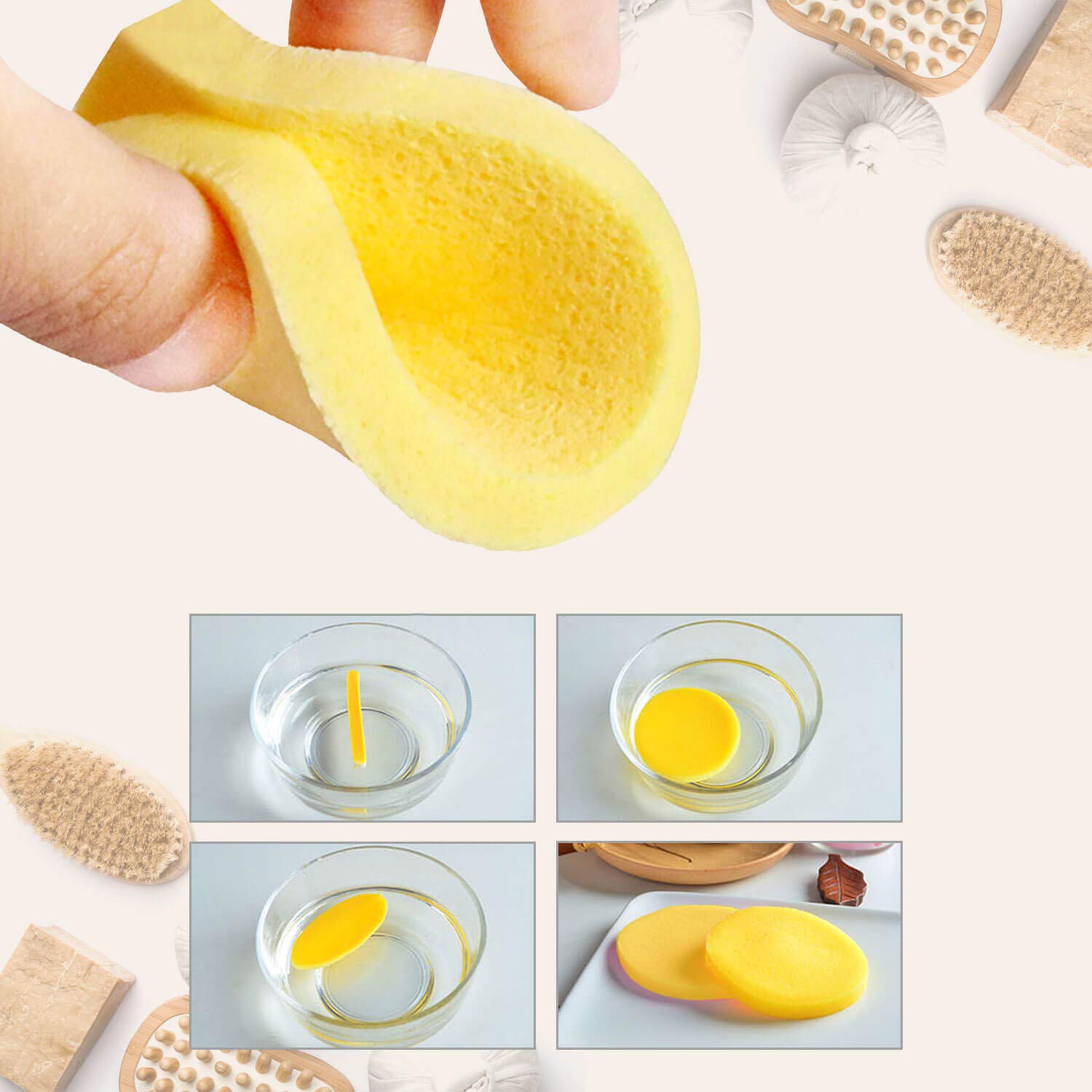 Facial Sponges - 240 Count - APPEARUS PVA Compressed Face Sponge for Face Wash Cleansing, Exfoliating, Mask, Makeup Removal