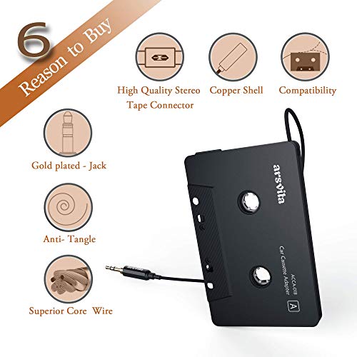 Car Audio aux Cassette Adapter and a Type C to 3.5mm Audio Aux Jack Adapter,Compatible for Google , Samsung , Xiaomi , Huawei All Type C Port Devices.