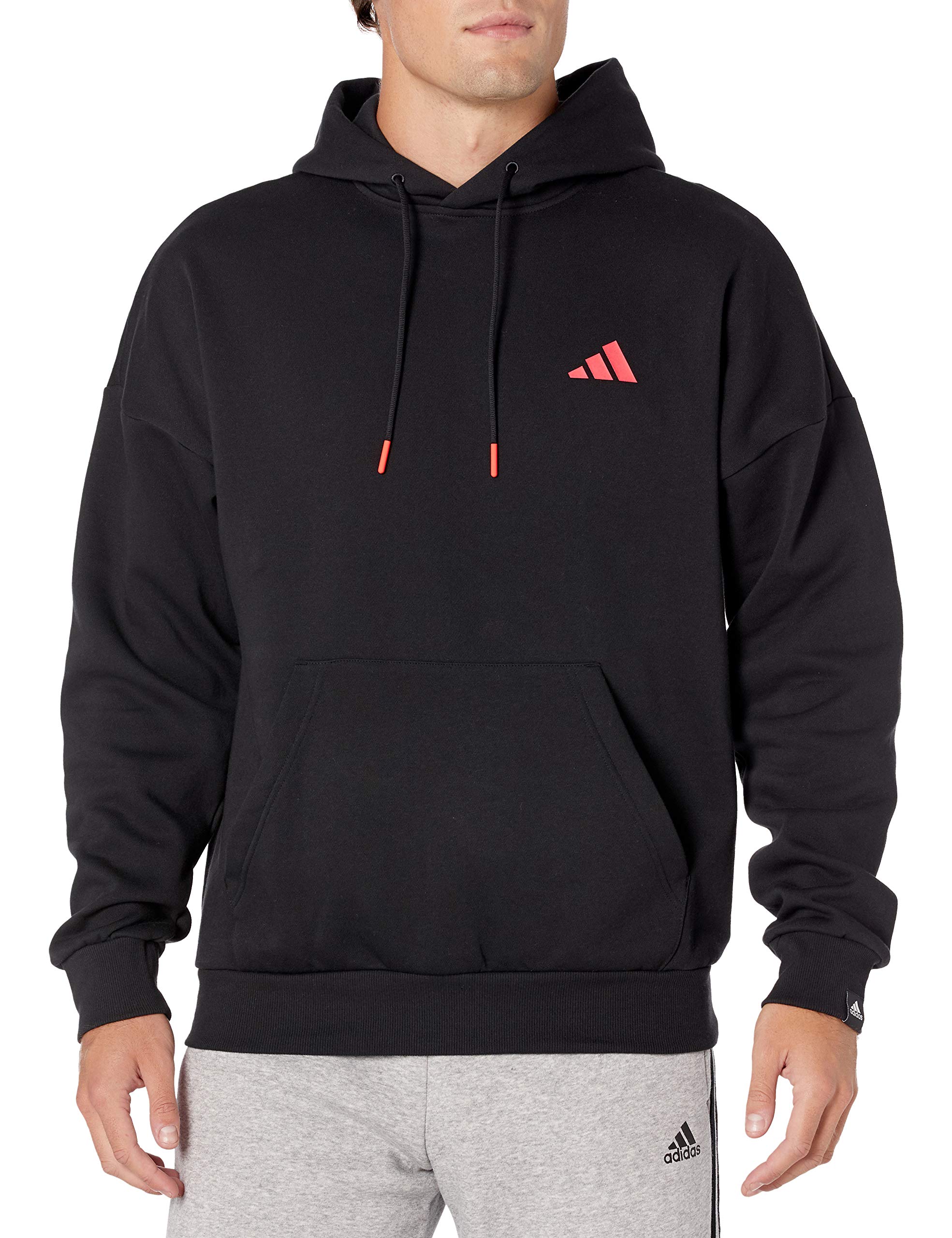 adidas mens 3-Stripes Cloud Fleece Hoodie Black X-Large