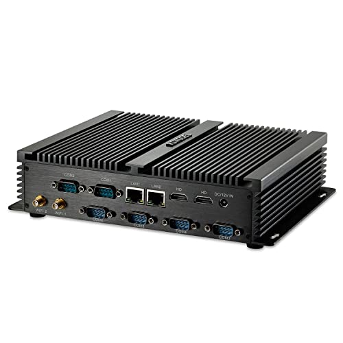 KINGDEL i7 Powerful Mini Box PC, Fanless Mini Desktop Computer with i7 CPU, 8GB RAM, 256GB SSD+1TB HDD, 2xLAN, 2xHD Ports, 4xUSB 3.0, 6xCOM RS232