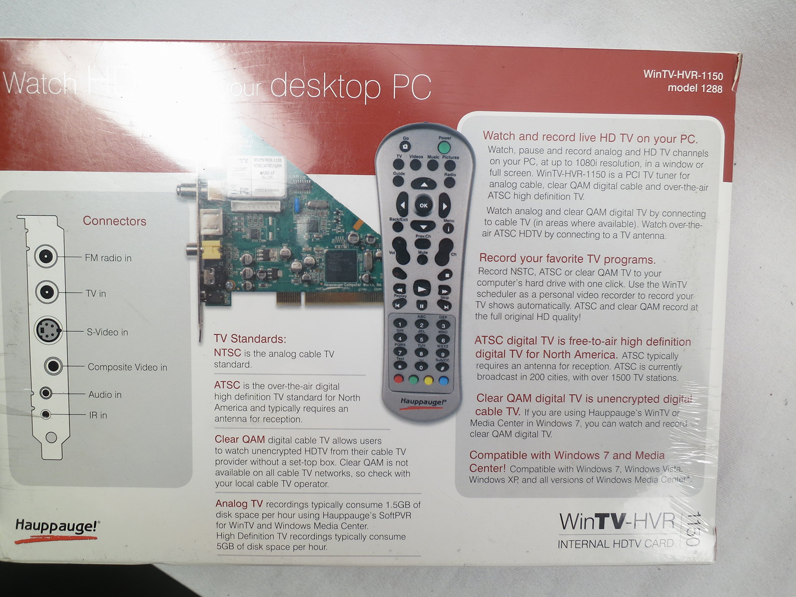 Hauppauge 1288 WinTV-HVR-1150 PCI Hybrid High Definition TV Tuner Card