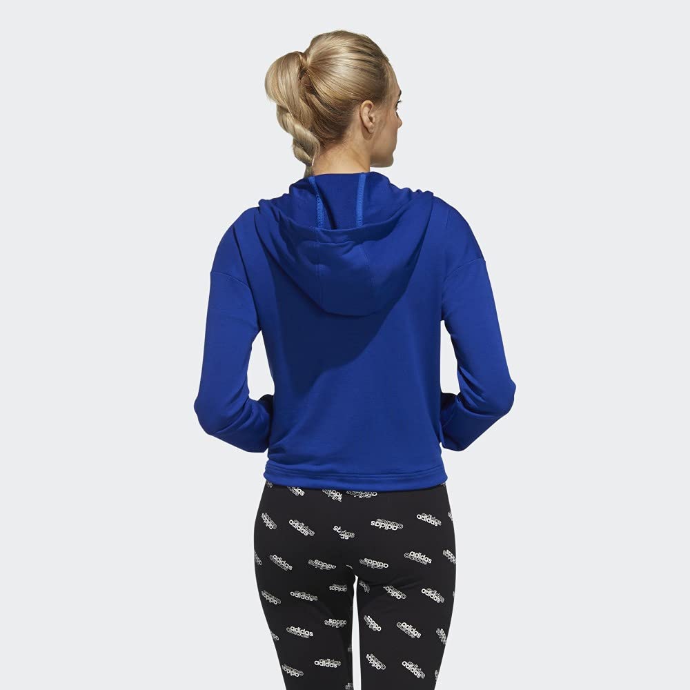 adidas womens Farm Hooded Track Top Team Royal Blue/White Large