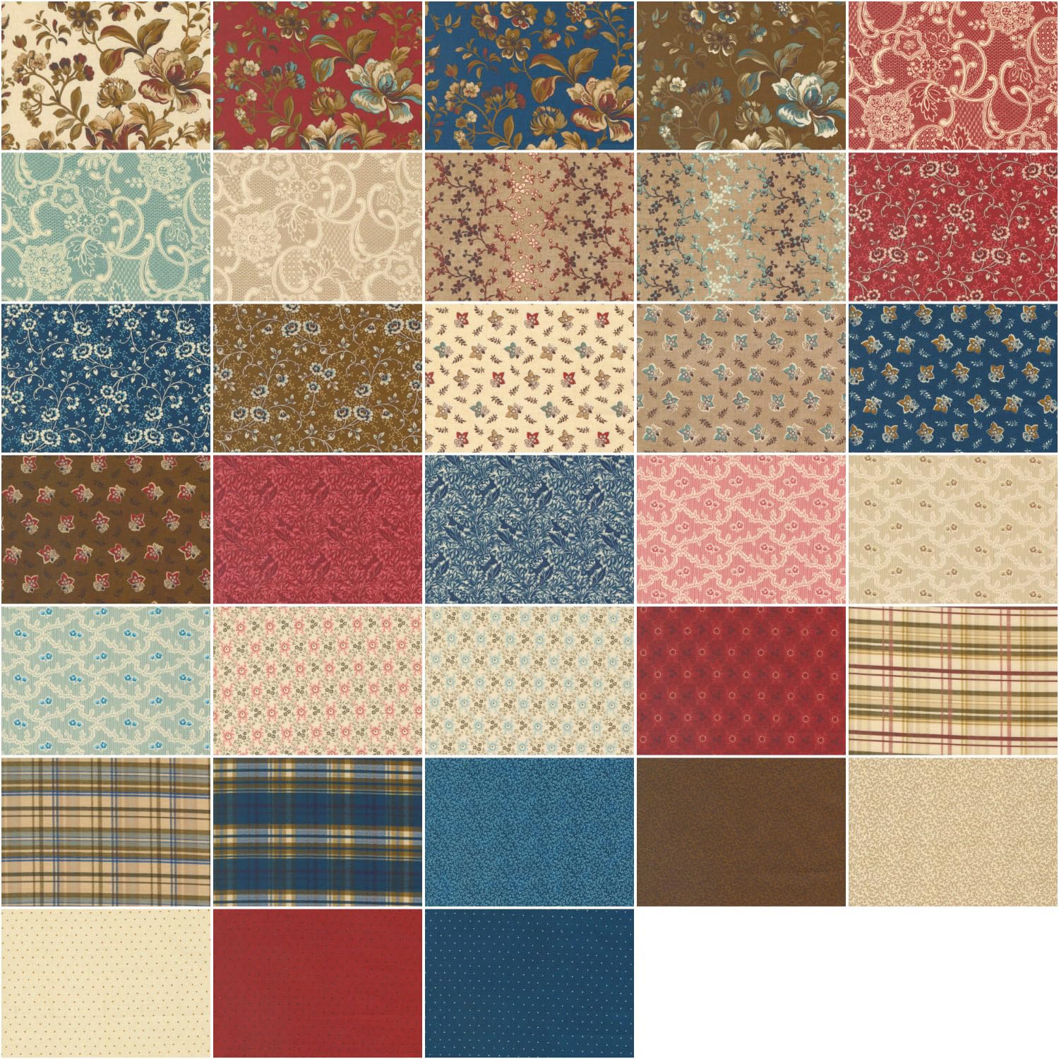 Moda Fabrics Lydia's Lace 1840-1882 Layer Cake by Betsy Chutchian 31680LC, 10 Inches