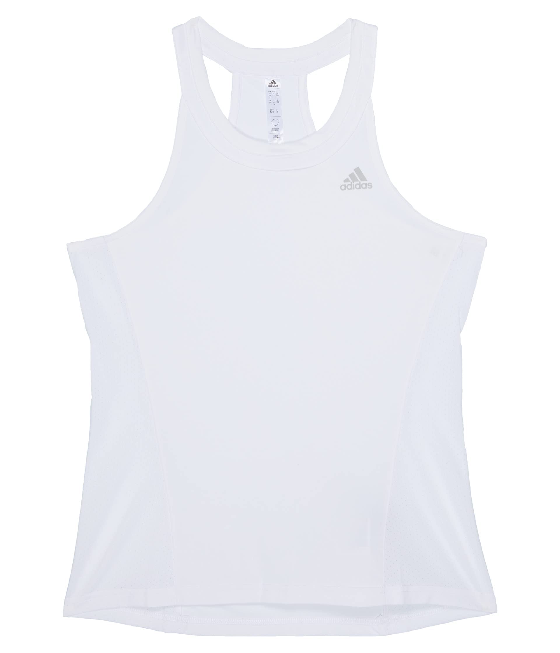 adidas Girls' Club Tennis Tank Top, White/Grey, Medium