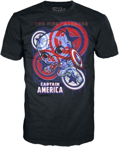Captain america Marvel Patriotic Age (Art Series) - Pop! & Tee Men's Funko Pop! Standard M