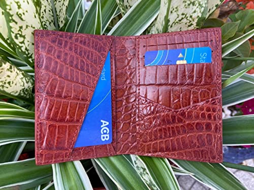 Double side Brown Crocodile Alligator leather skin Credit Cardholder, leather credit cardcase, leather creditcard cover
