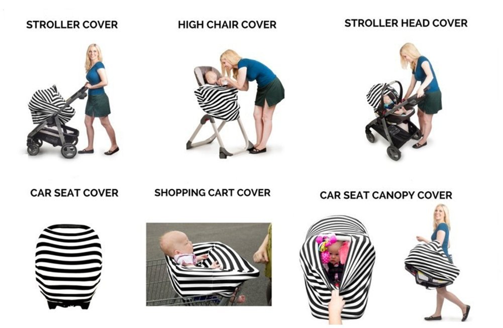HONEY$HOMEY Camouflage Baby Car Seat Cover, Multi-Use Nursing Breastfeeding Scarf, High Chair Stroller Head Cover
