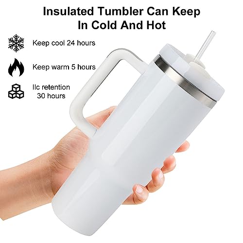 BELYQLY 40oz - New Version Stainless Steel Vacuum Insulated Tumbler with Lid and Straw for Water, Smoothie and More, Iced Tea or Coffee (Sublimation)