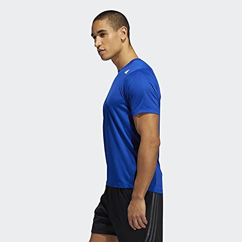 adidas mens FreeLift Sport Fitted 3-Stripes Tee Team Royal Blue Large
