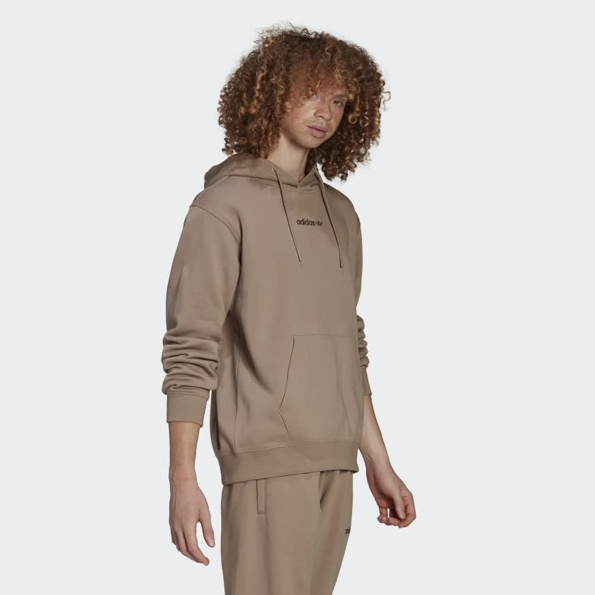 adidas Trefoil Linear Hoodie Men's, Brown, Size M