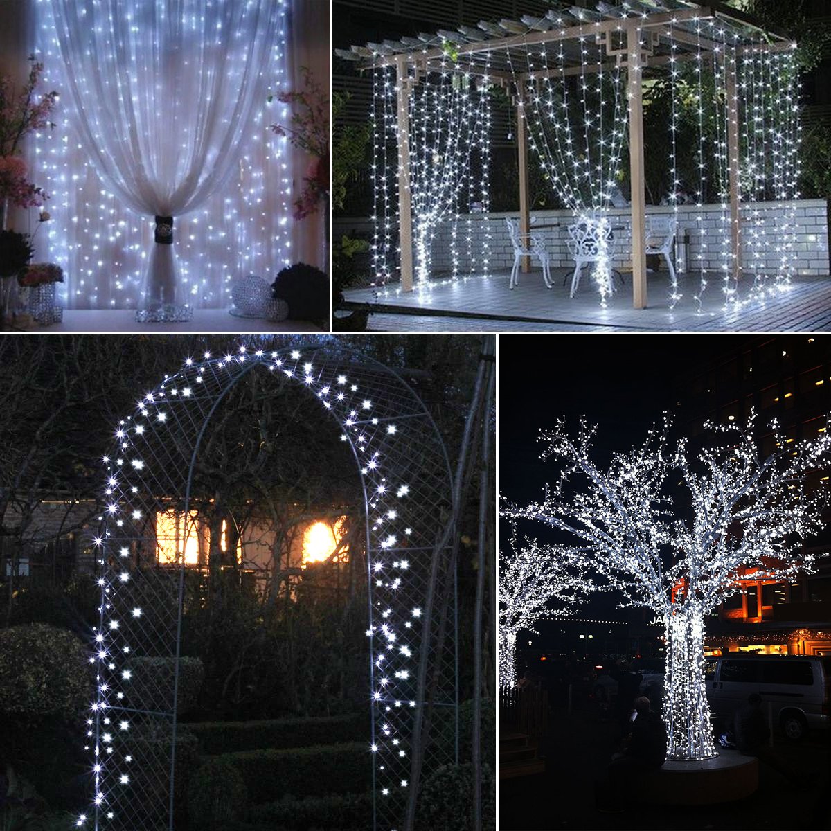 AMIR Solar Powered String Lights, 200 LED Copper Wire Lights, 72ft 8 Modes Starry Lights, Waterproof Decorative Fairy Lights for Outdoor, Wedding, Homes, Party, Halloween (White)