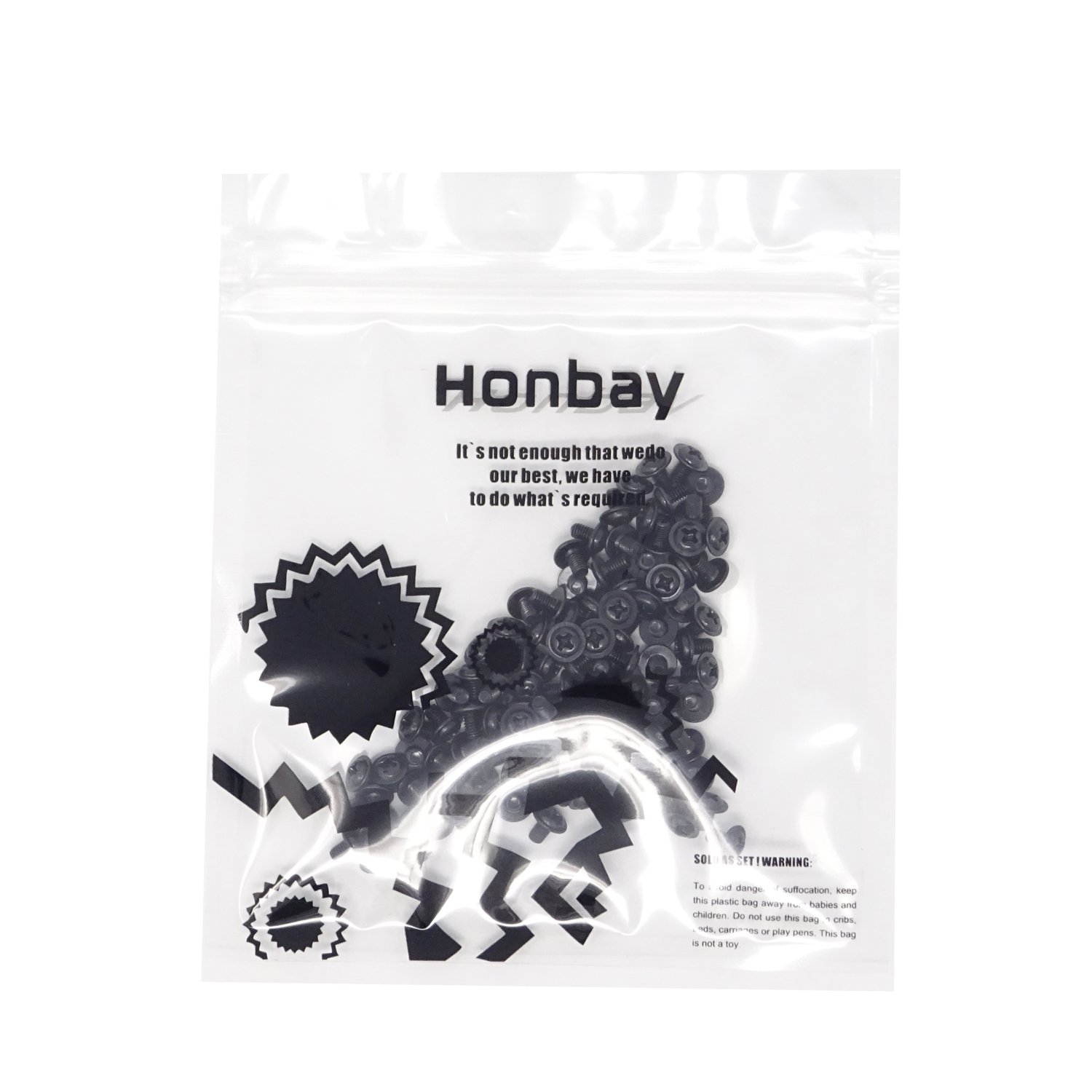 Honbay 100PCS M3x5 Round Head PC Mounting Computer Screws Computer Case Fixed Motherboard Screw (Black Zinc)