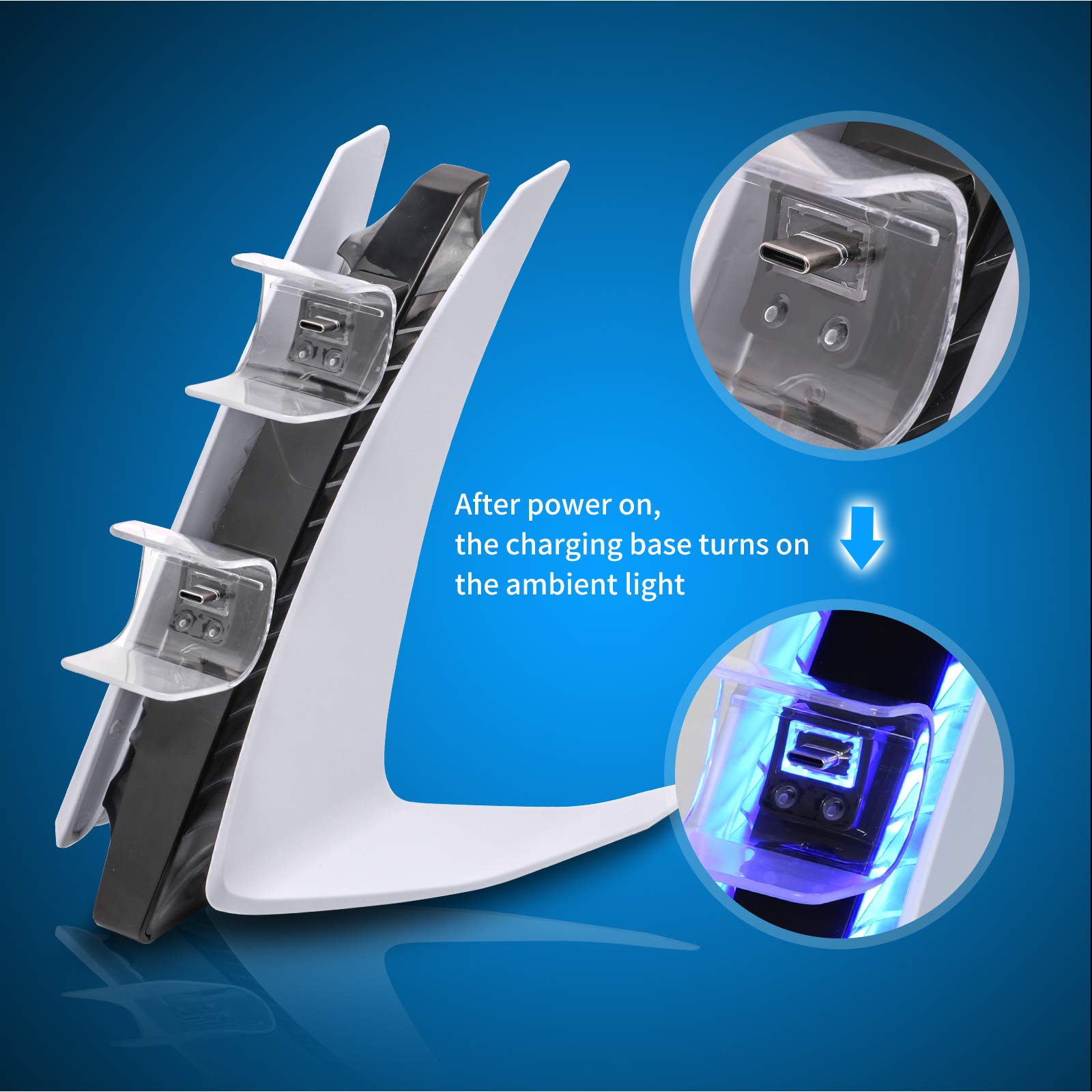 ECHZOVE PS5 Controller Charging Dock, Playstation 5 Controller Charging Station, PS5 Controller Accessories