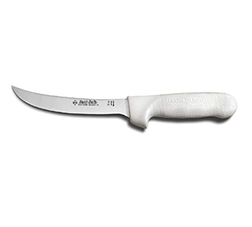 Dexter Russell S116-6 Sani-Safe (02473) Boning Knife, 6", curved, stiff, stain-free, high-carbon steel, non-slip, textured, polypropylene white handle