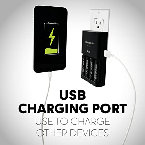 Panasonic K-KJ75KHC4BA Advanced Battery Charger with USB Charging Port and 4AA eneloop pro High Capacity Rechargeable Batteries
