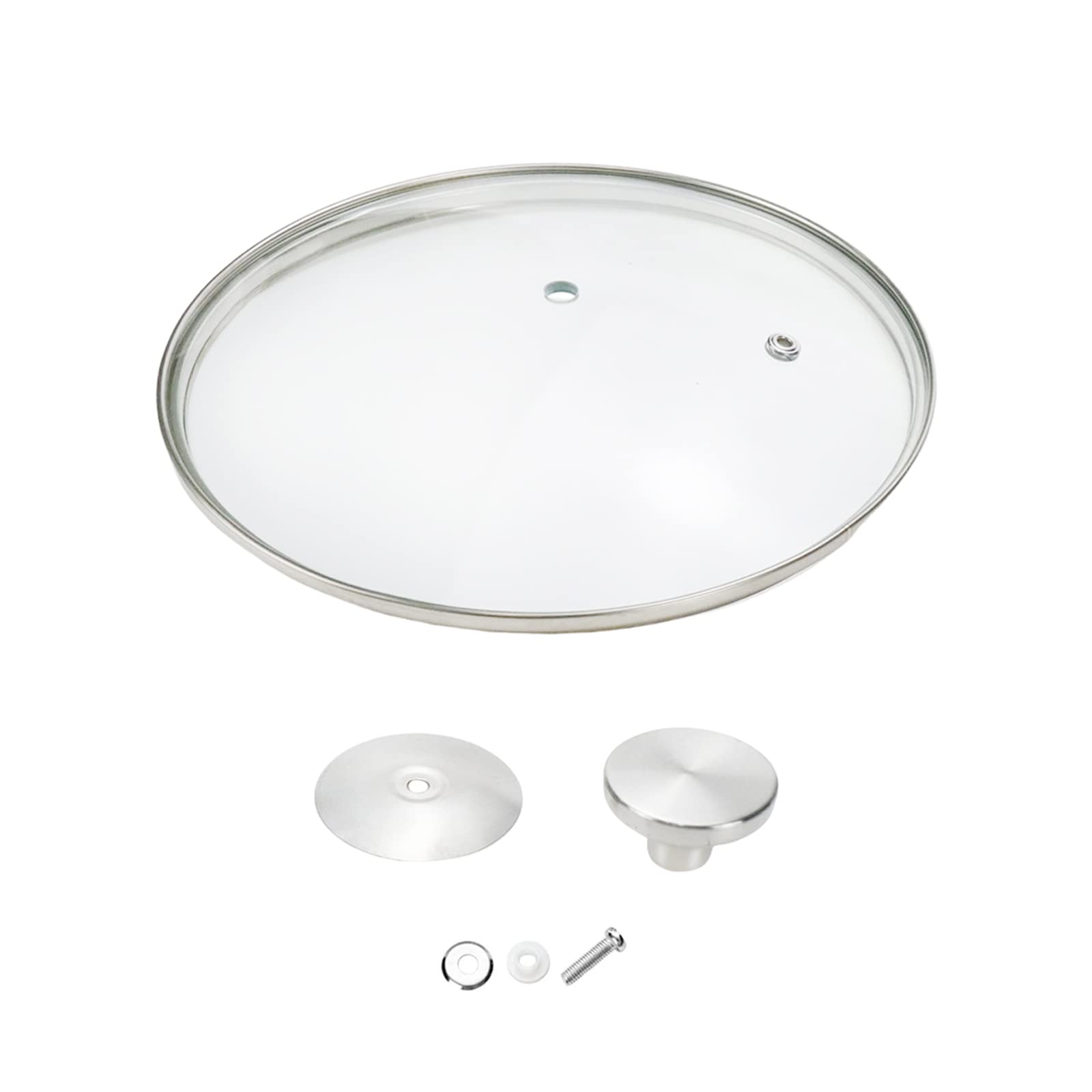 Bitray Glass Lid Cover for Frying Pan Fits Most of 8-inch Round Pots Pans Cookware Clear Glass Pot Lid with Round Knob
