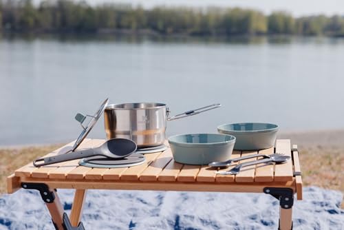 Stanley Wildfare Go 14-Piece Two Bowl Prep & Cook Set | 1.65 qt Saucepan with Fold & Lock Handle | Camping Essentials for Your Camp Kitchen