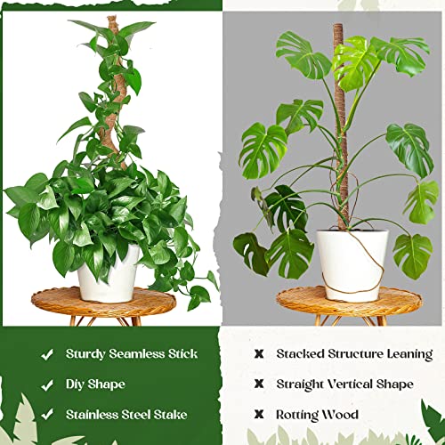 Byjogger Moss Pole, Moss Pole for Plants Monstera, 45'' Moss Poles for Climbing Plants, Monstera Moss Pole, Plant Support for Indoor Plants, Bendable Moss Pole for Plants Growth(1 Pcs)