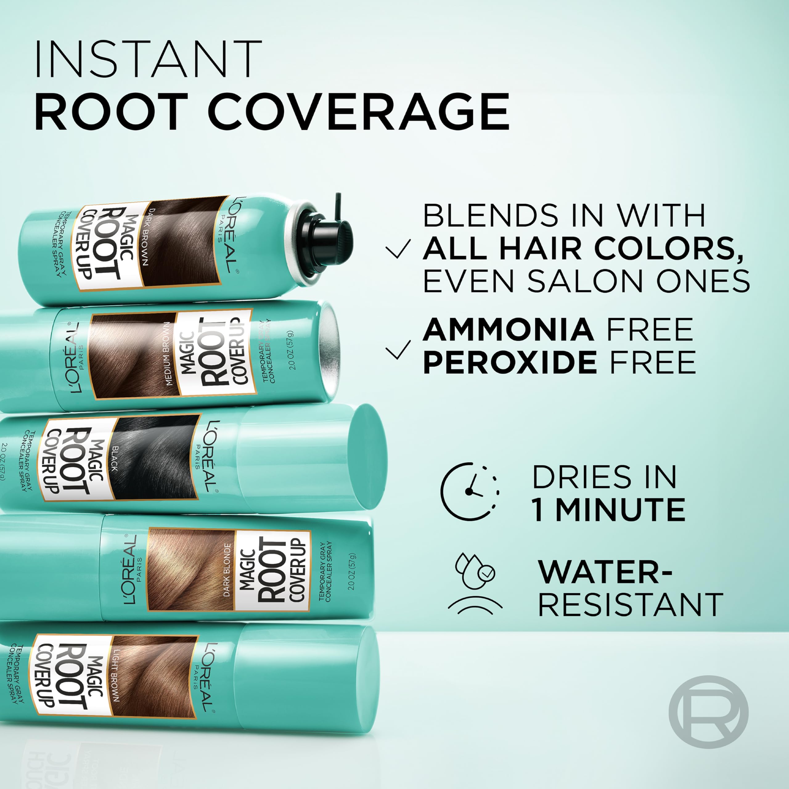 L'Oreal Paris Root Cover Up Temporary Gray Concealer Spray, Hair Color Spray with Filling & Thickening Coverage, Red, Packaging May Vary