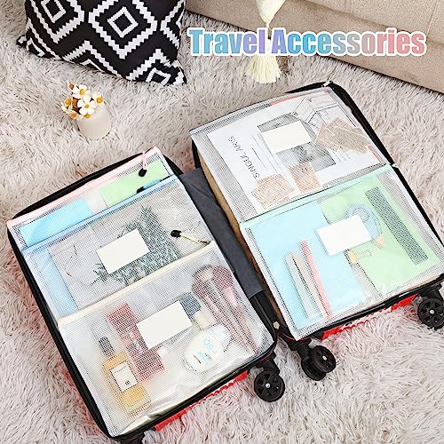 EOOUT 24pcs Zipper Bags Mesh Bags with Zipper, Mesh Zipper Pouch Durable Pouches for Organization Storage, Letter Size/A4 Size, for Travel Organize and Office Supplies