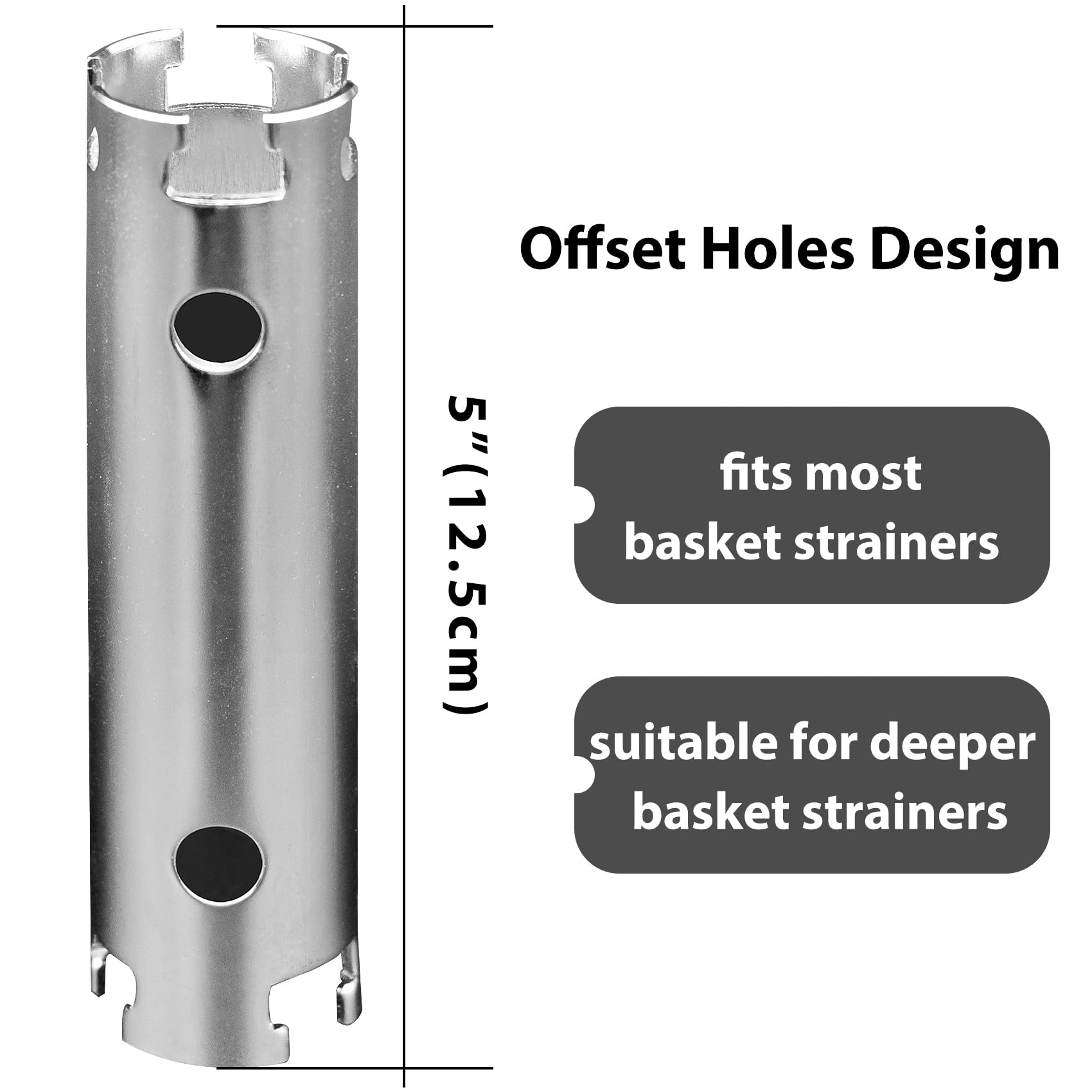 BearHut Basket Strainer Wrench Sink Strainer Wrench Long Enough to Work on Deep Modern Sink Basket Double-ended Kitchen Tool