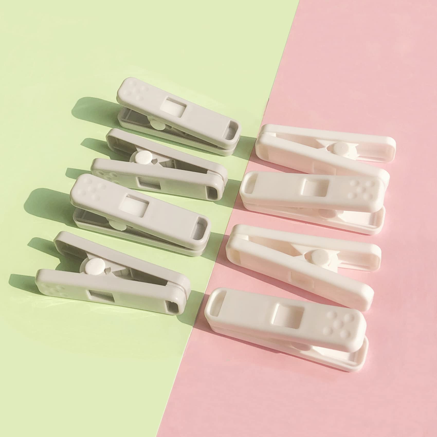 Strong Plastic Clothespins-16 Pack Heavy Duty Laundry Clothes Pins, Strong Clips, Non-Slip Clothes Pegs, Chip Clips, Hanger Clip, Rustless, Windproof, Heatproof-White