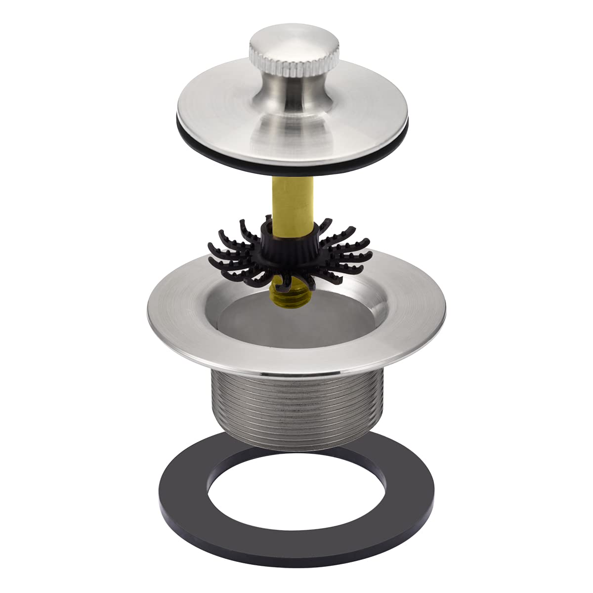 UNI-DRAIN Bathtub Drain Plug with Hair Catcher 1-1/4" NPSM Bathtub Drain Stopper Fine Thread(Nickel Brushed)