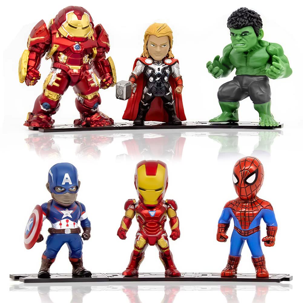 Feluxcy 6 Collectible Action Figures with Bases, 3.7-Inch ,Birthday Cake Decorations, Toys for Kids Ages 3 and Up (6 Characters)
