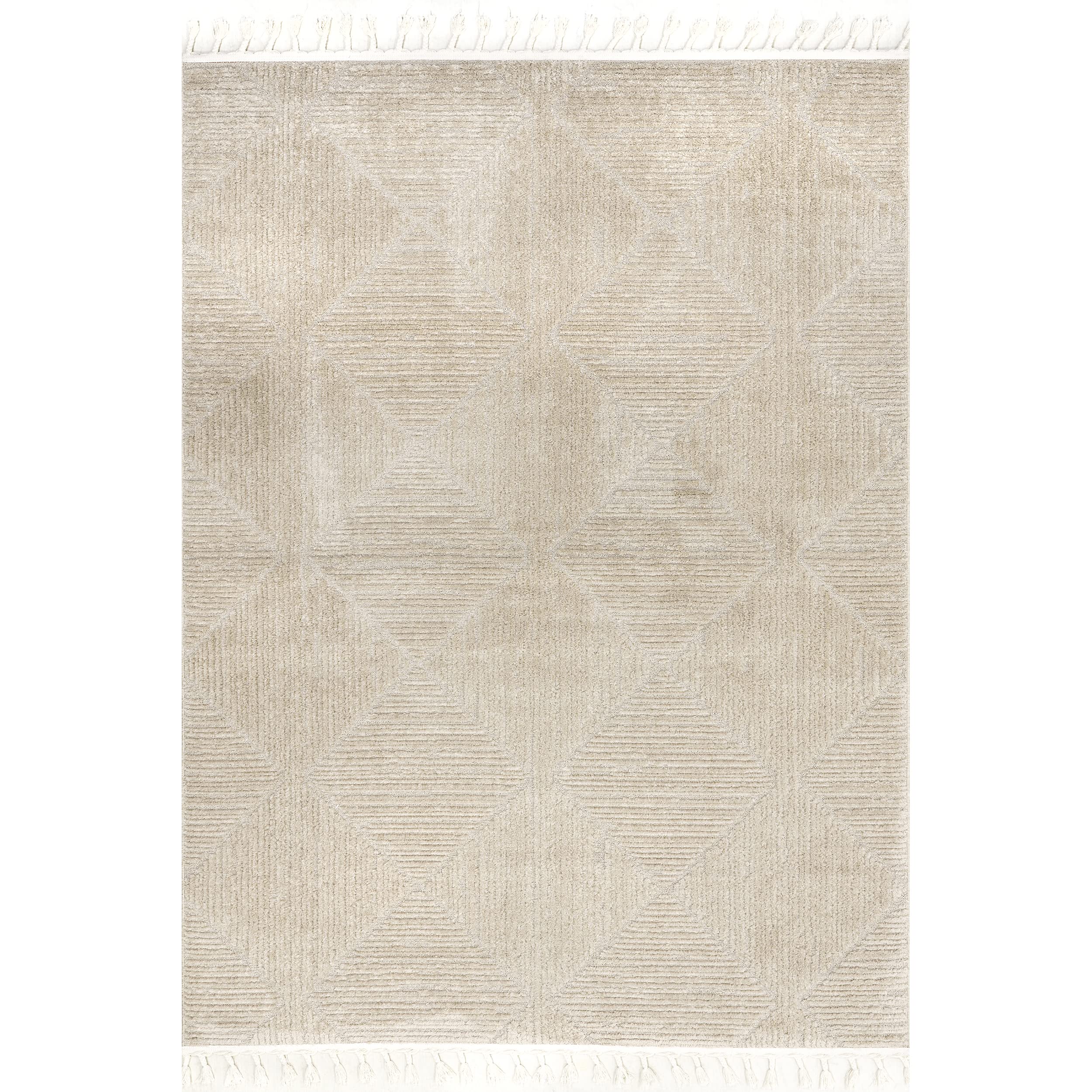 nuLOOM Kerry Geometric 7x9 Area Rug for Living Room Bedroom Dining Room Kitchen, Beige