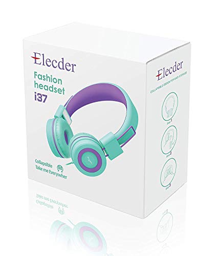 ELECDER Kids Headphones Bundle for Children Girls Boys Teens Foldable Adjustable On Ear Headphones 3.5mm Jack Compatible Cellphones Computer MP3/4 Kindle Airplane School Tablet