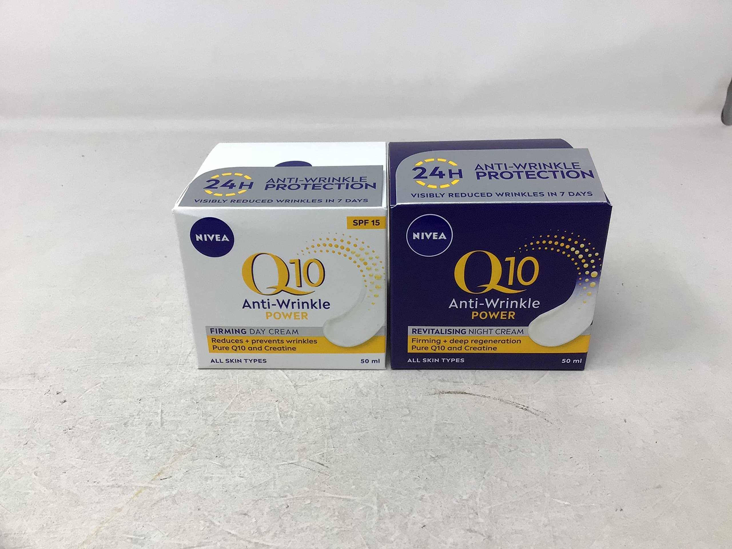Nivea Q10 SPF 15 Anti-Wrinkle Face Day Cream Plus Face Night Cream, 50 ml