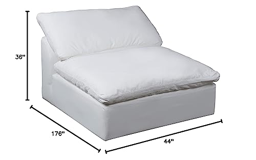 Sunset Trading Cloud Puff 4 Piece Modular Performance White Sectional Slipcovered Sofa,