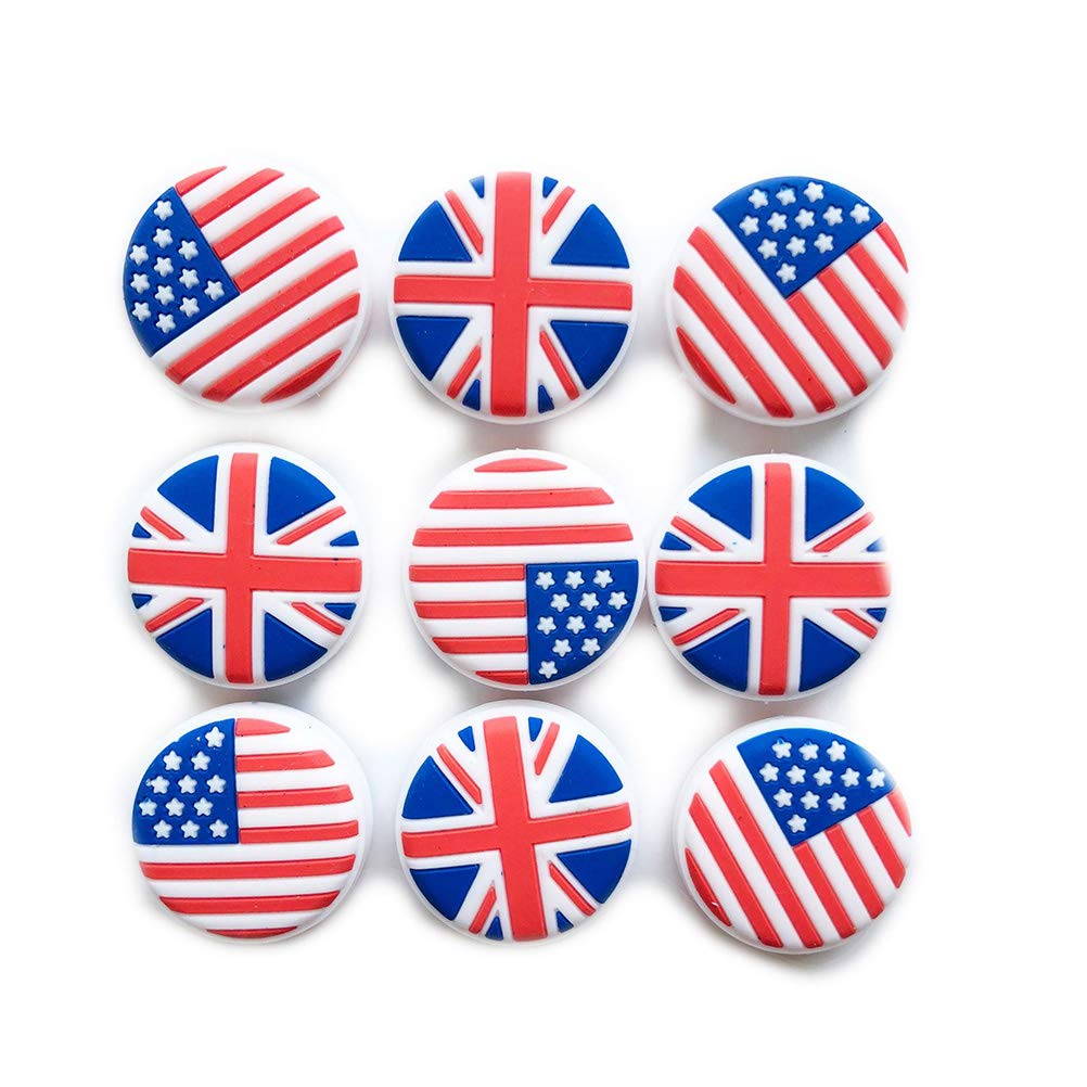 Amosfun 12PCS Tennis Racket Vibration Silicone American Flag Tennis Racquet Shock Absorbers Tennis Racket Strings Dampers for Player