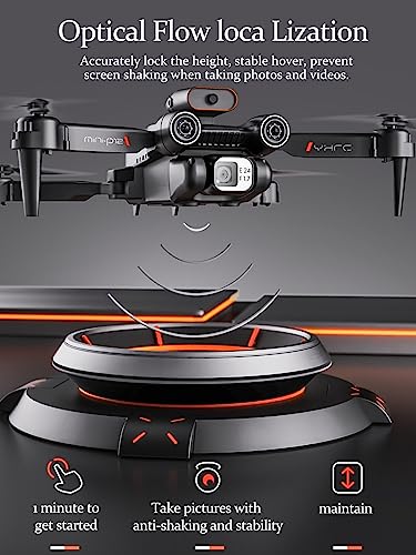 Drone with Camera, Remote Control Drones, 1080P HD Mini Drone for Kids Adults, With One Key Take Off/Landing, Electrically Tuned Camera, Obstacle Avoidance, Optical Flow Localization