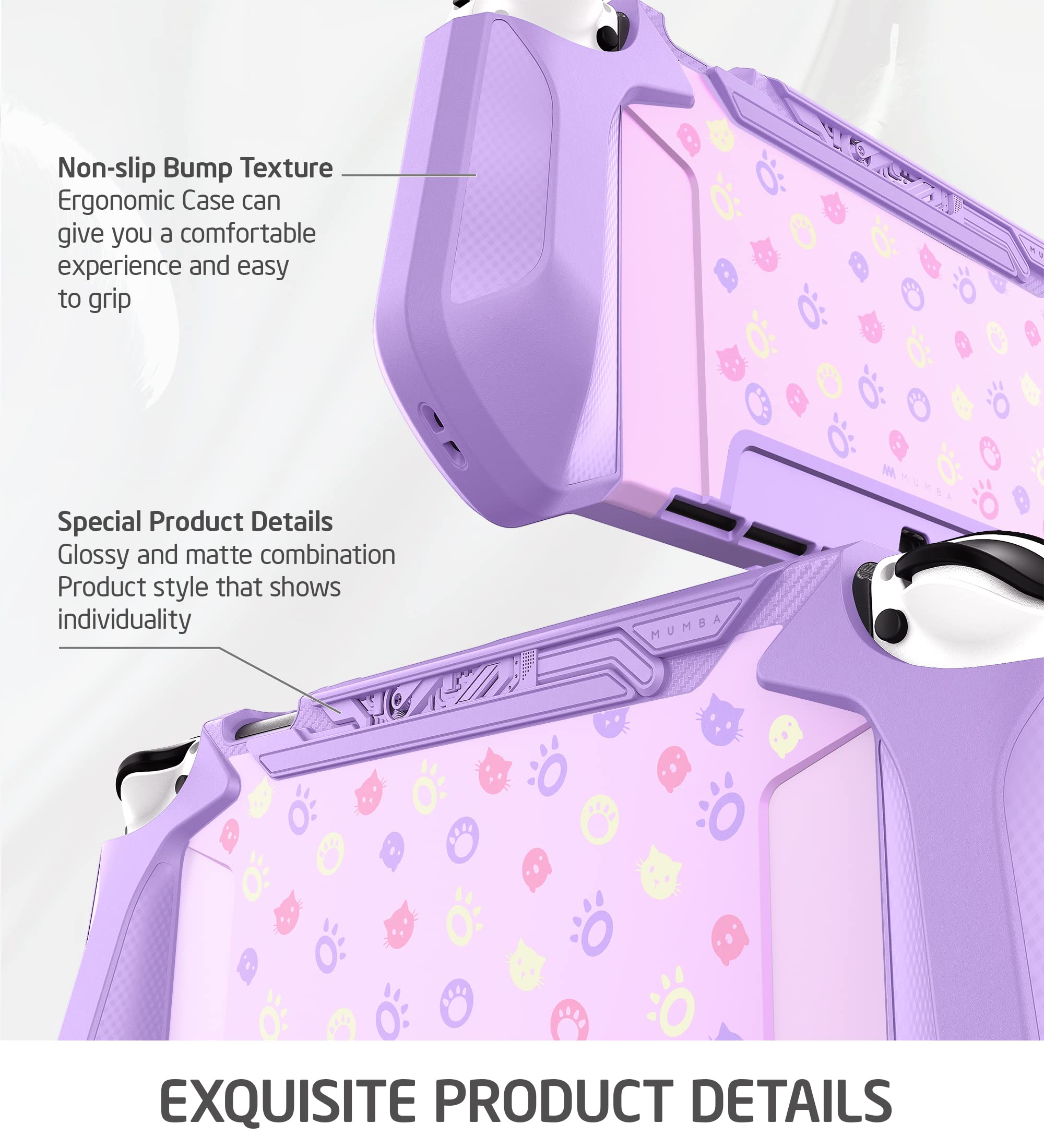 Mumba Dockable Case for Nintendo Switch OLED 2021, [Blade Series] TPU Grip Protective Cover Accessories Compatible with Nintendo Switch OLED 7 Inch and Joy-Con Controller (BBPurple)