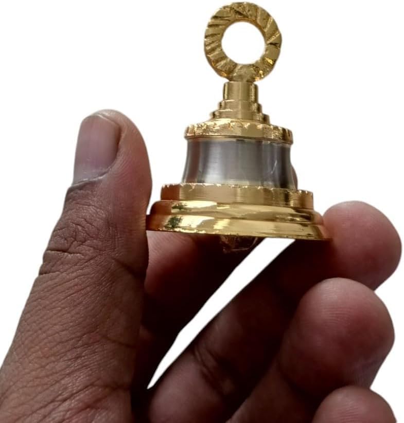 HANDTECHINDIA Brass Silver Plated 2 '' Bells Christmas Decoration Jingle Bell Sleigh Bell Jingle Bell Crafts Christmas décor Home décor Elephant décor Bells Musical Instrument Accessory. (10)