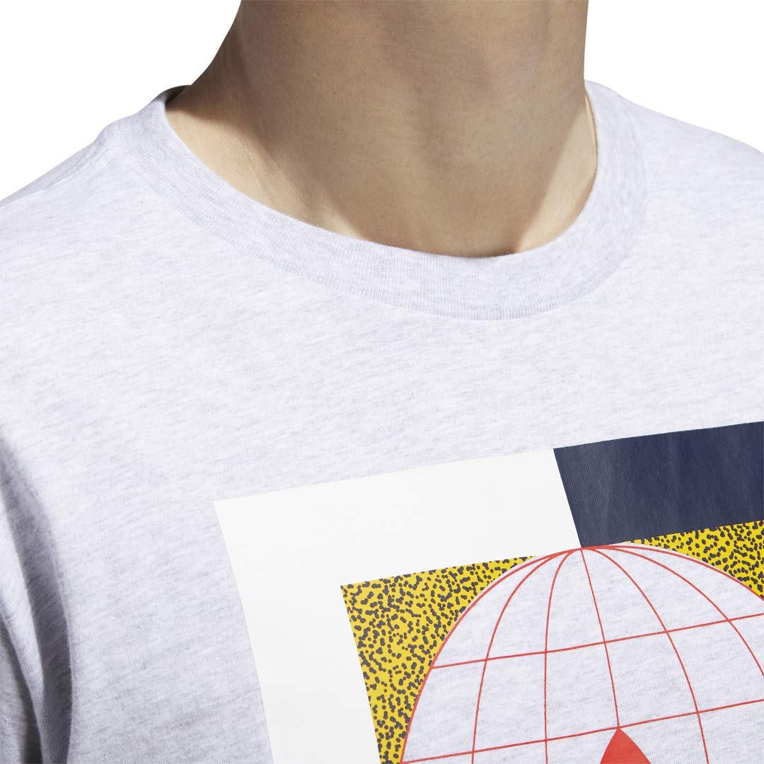 adidas Originals Men's Globe Tee, Light Grey Heather, S