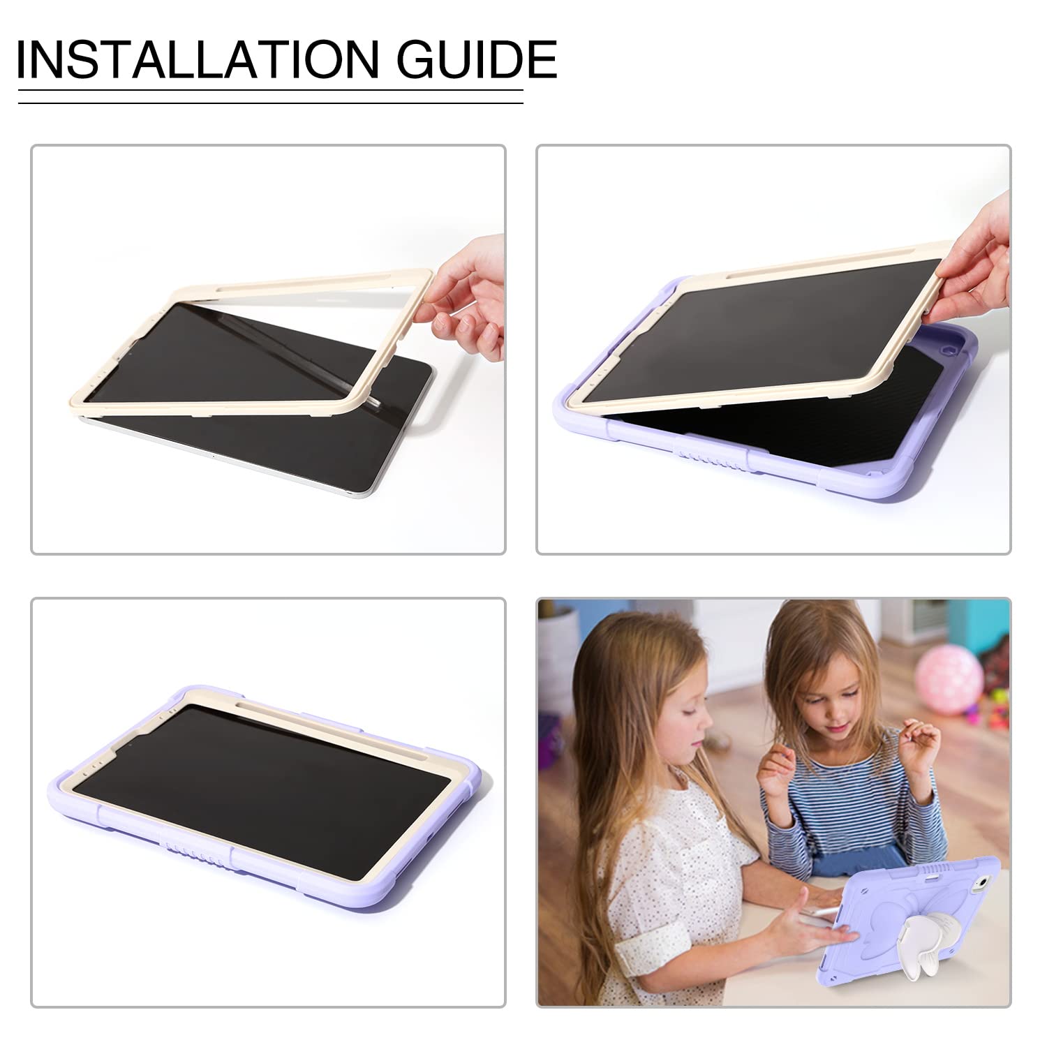 BENTOBEN for iPad Air 5th/4th Generation Case, for iPad Pro 11 inch Case 2021/2020/2018 with Pencil Holder 2 in 1 Heavy Duty Rugged Shockproof Kickstand Hybrid Protective Tablet Cover, Purple