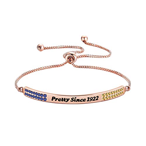 CHOORO Sigma Gamma Rho Sorority Pretty Since 1922 Zircon Bracelet Sorority Paraphernalia Gift Greek Sorority Gift For Soror Sister (Pretty Since 1922-RG)