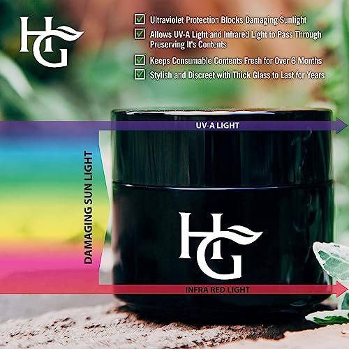 Herb Guard - Quarter Oz Ultraviolet Jar & Humidity Pack (100 ml) Airtight UV Protection Keeps Herbs Fresh for Months [3 Pack]