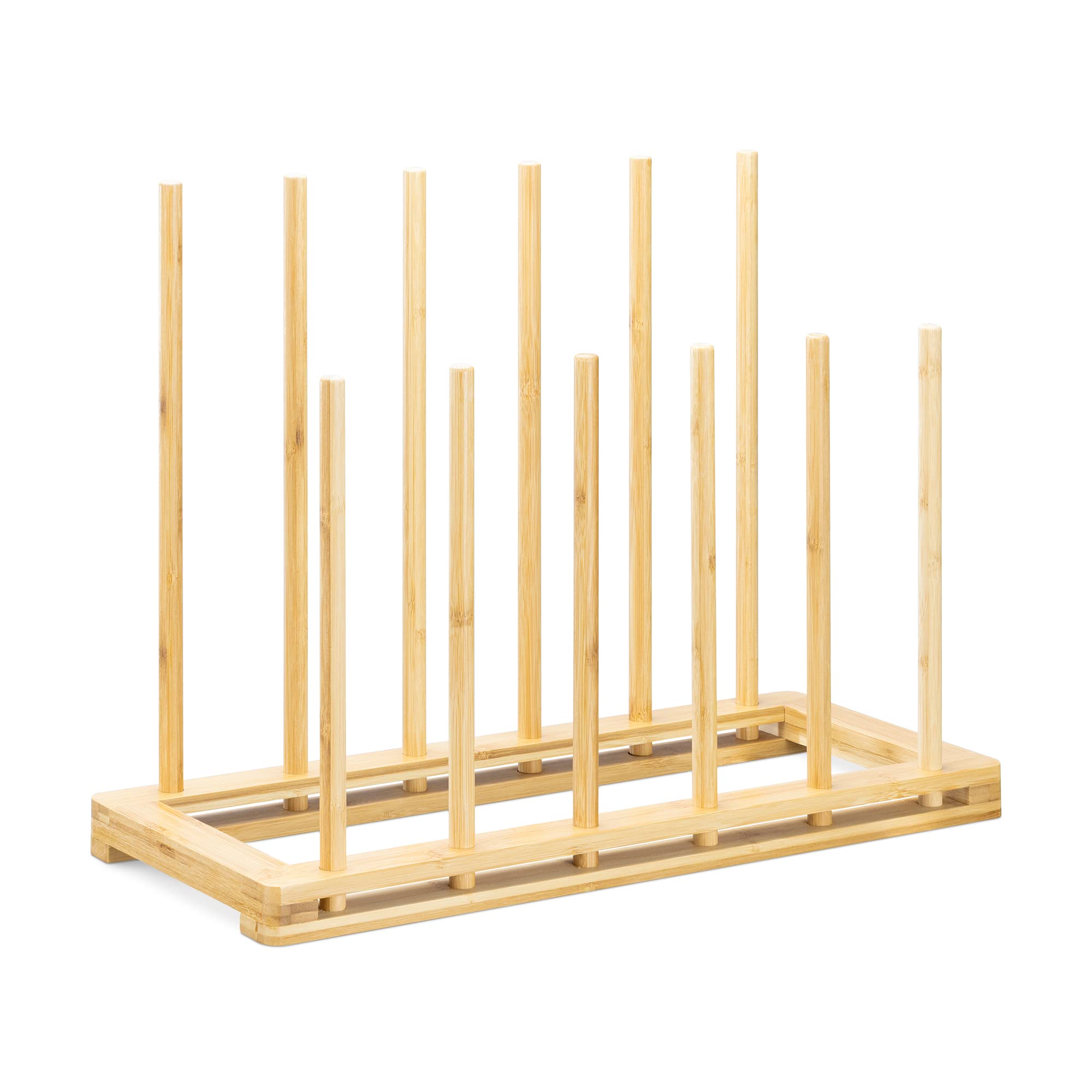Navaris Bamboo Shoe Rack - Shoe Tree Storage Organizer Rack for Storing and Drying Boots Shoes Sneakers Rain Boots - Wood Hallway Shoe Storage Stand