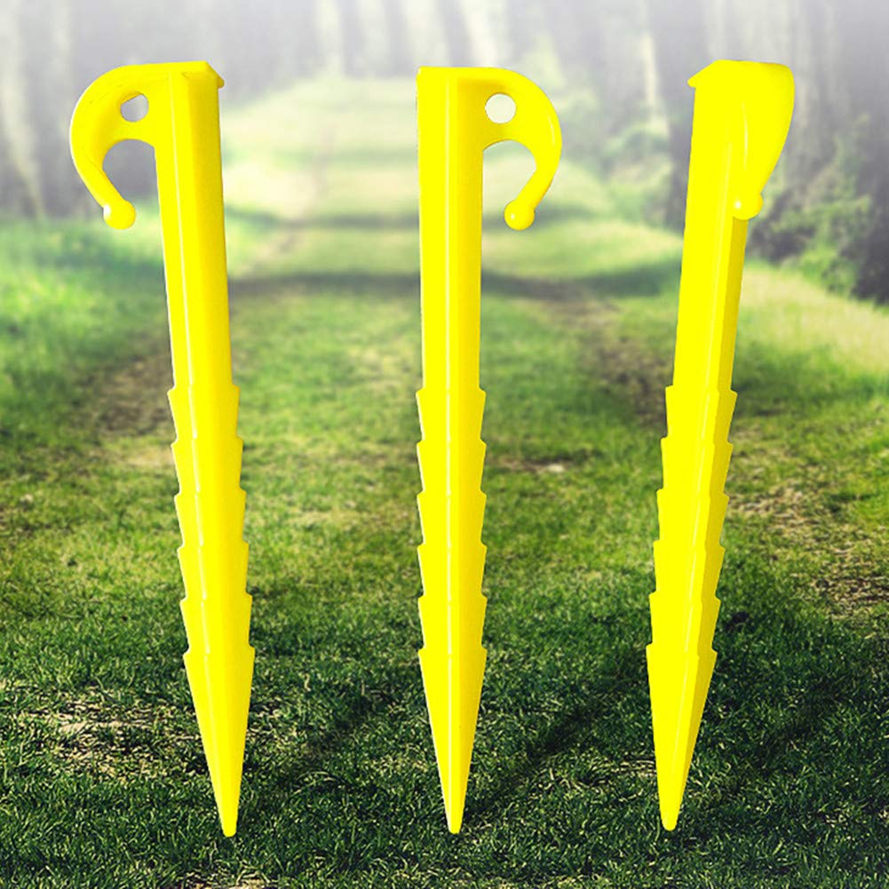 Airoads Tent Pegs Garden Stakes, 5.9'' 12 Pack Durable and Strong Plastic Tent Stakes for Beach Mat, Camping, Hiking, Garden