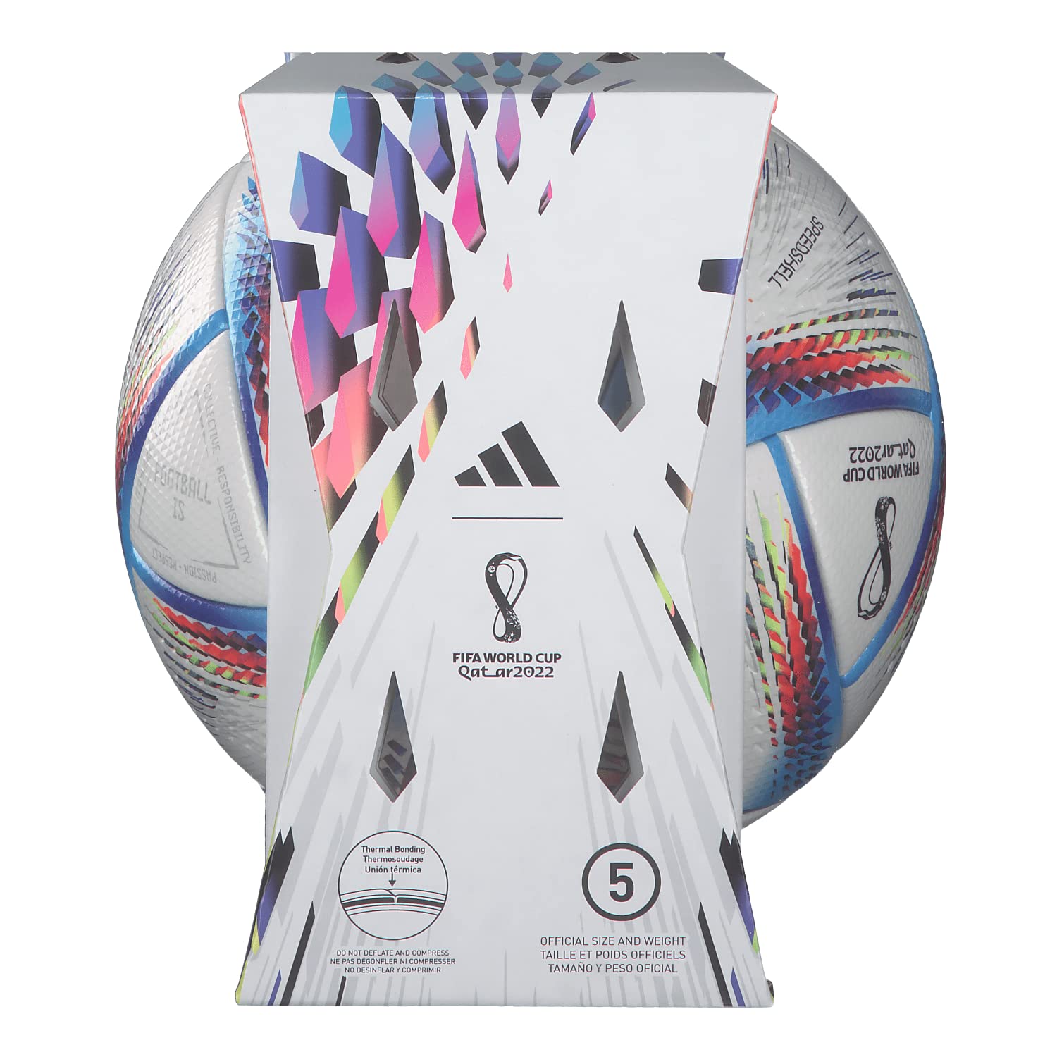 Adidas H57783 Rihla Pro Recreational Soccer Ball Unisex White / Pantone 5
