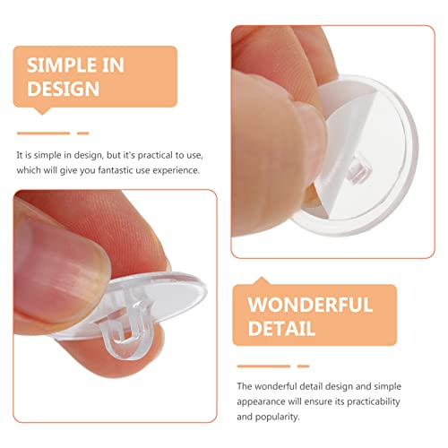 Cabilock 100pcs Decorations Coat Outdoor Heavy U Suction Self Kitchen Seamless Transparent Suspension Drop Hooks , Binding Clear Plastic .cm with Adhesive Disc Ceiling Holders