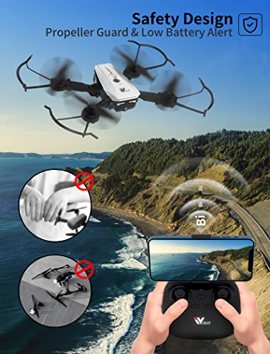 Drones with Camera for Adults/Kids/Beginners - FPV Drone with Camera 1080P Live Video Drones for Kids with 1 Key Fly/Land/Return Design Drones for Adults with 360° Flip/Custom Path/164fts Range RC Drone with Voice/Gesture/Gravity Control Gift Ideas