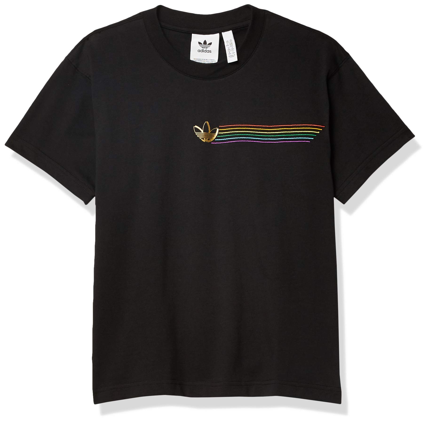 adidas Originals mens Pride Linear Tee Black XX-Small