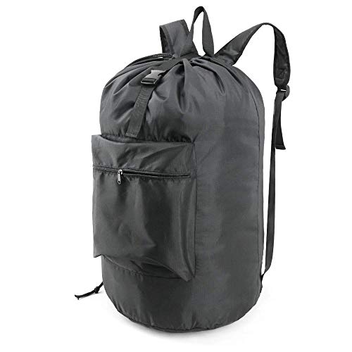 BeeGreen 2 Pack Black Hanging Laundry Hamper Bag X-Large Over The Door Hanging Laundry Bag with 2 Different Hook Types and Laundry Bag Backpack with Adjustable Shoulder Straps