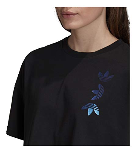 adidas Originals Women's Large Logo Tee Black/Team Royal Blue XX-Small