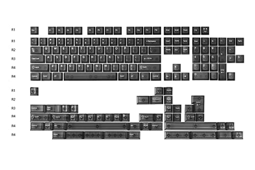 DROP MiTo Keysterine Keycap Set, Transparent ABS with UV Thermal Legends, Cherry MX Style Keyboard Compatible with 60%, 65%, 75%, TKL, WKL, 1800, 96-Key, Full-Size, and More (Smoke)